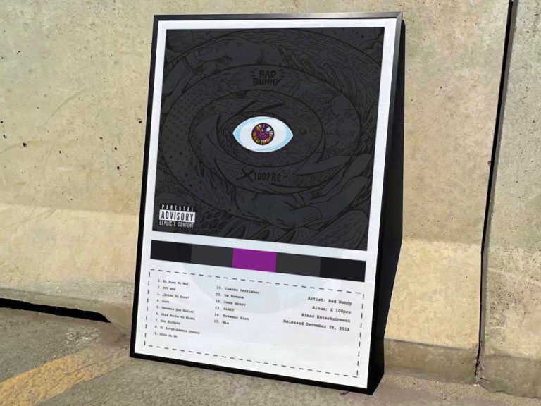 Bad Bunny "x 100pre" Album Cover Poster #4 - lylyprint.com