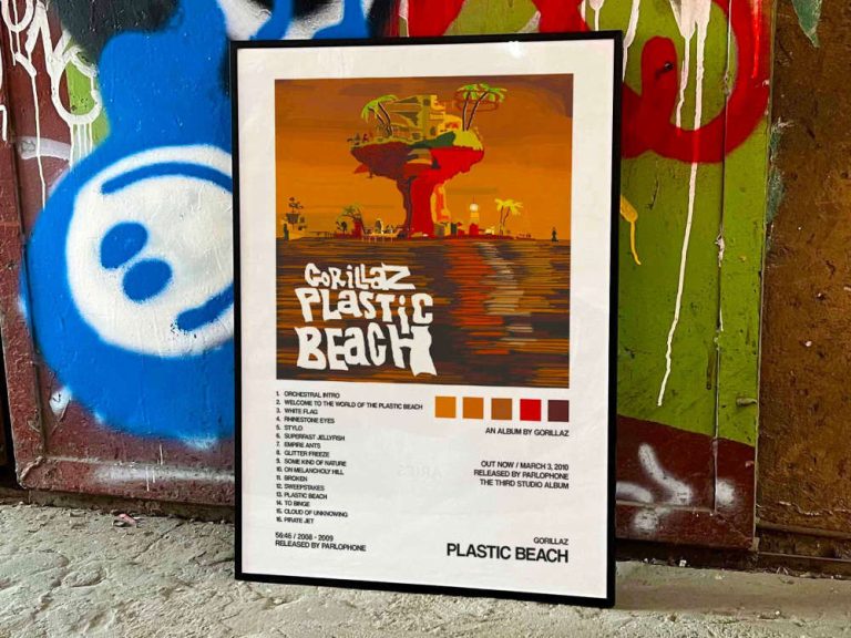 Gorillaz "Plastic Beach" Album Cover Poster #2 RED COVER - lylyprint.com