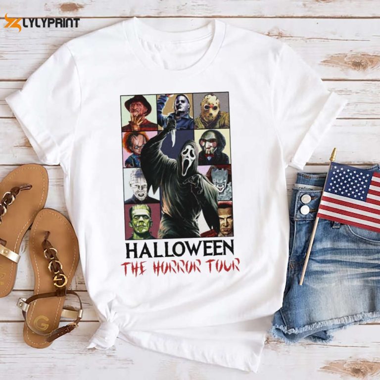 The Horror Tour Halloween Funny T-Shirt, Halloween Friends Shirt Fan ...